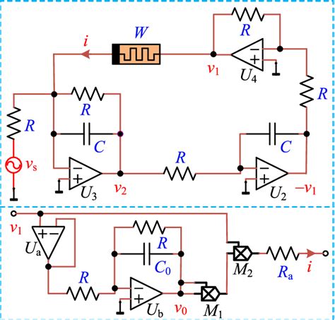 scheme of the non autonomous memristive jerk circuit up and