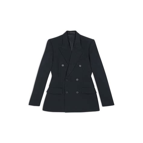 Mens Hourglass Jacket In Black Balenciaga Us