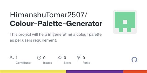 Github Himanshutomar2507colour Palette Generator This Project Will