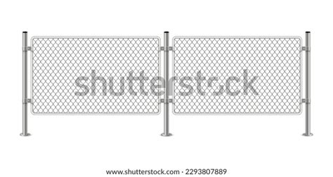 Two Section Chain Link Fence Vector Stock Vector Royalty Free