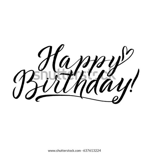 Happy Birthday You Calligraphy Greeting Card Stock Vector Royalty Free