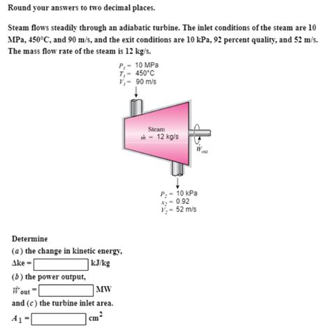 Solved Steam Flows Steadily Through An Adiabatic Turbine Chegg