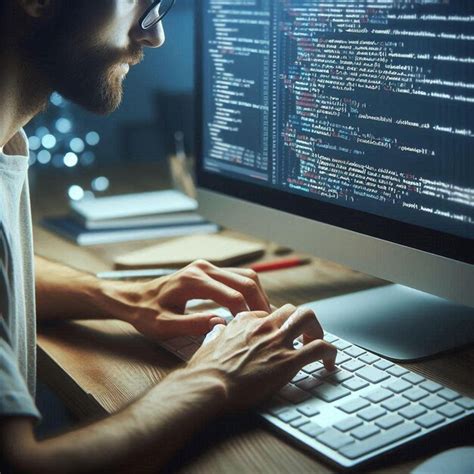 Developer Working On Code Premium AI Generated Image