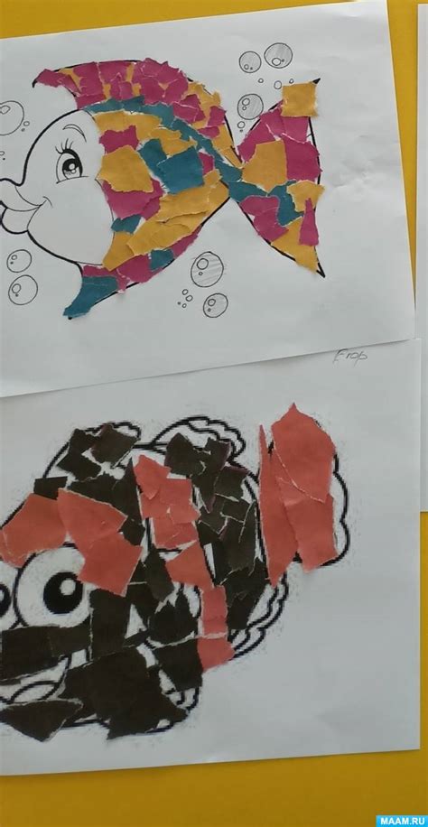 Обрывная аппликация «Рыбка в старшей группе 7 фото Воспитателям детских садов школьным