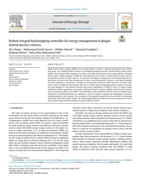 2020 Robust Integral Backstepping Controller For Energy Management In