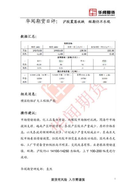 日评：沪胶震荡收跌 短期仍不乐观