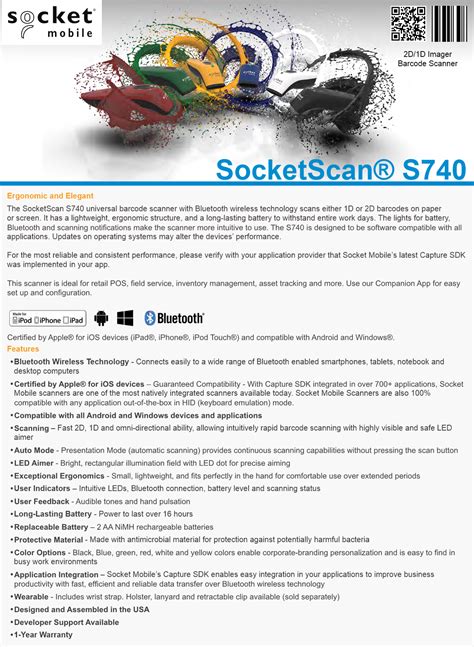 Cx3809 2569 Socketscan® S740 Performance Barcode Reader B