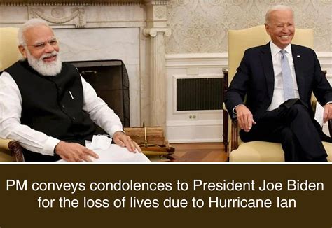 Pm Conveys Condolences To President Joe Biden For The Loss Of Lives Due