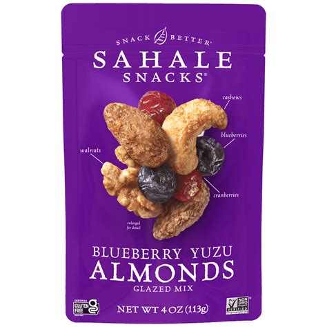 Blueberry Yuzu Almonds 4 Oz Sahale Snacks Glazed Mix Second Nature