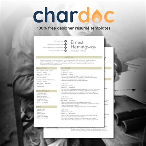 100 Free Web Based Resume Templates