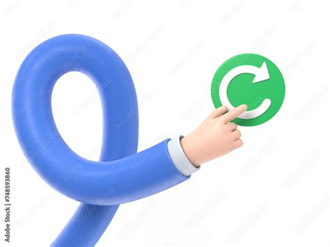 Reboot Concept Restarting Technology Hand To Push Big Red Button 3d