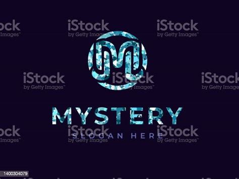 Desain Logo Monogram Huruf Awal M Dalam Putaran Mystery Logo Biru