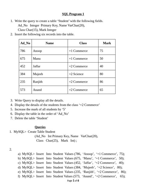 Sql Programs For Record Book Pdf Computer Data Data Model Sql Programs For Record Book Pdf Computer Data Data Model
