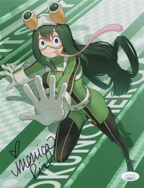 Monica Rial Autographed Signed My Hero Academia 8x10 Photo Tsuyu Asui Autograph Jsa Coa Cert