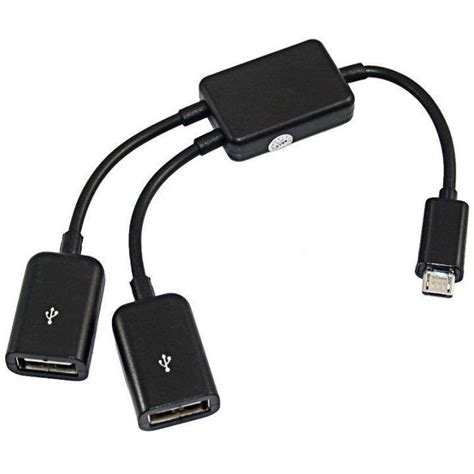 Micro Usb Type C To 2 Otg Dual Port Hub Cable Y Splitter Micro Usb