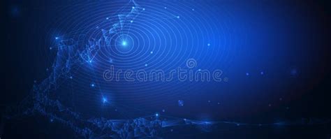 Vector Illustration Moleculeconnected Lines With Dotstechnology On