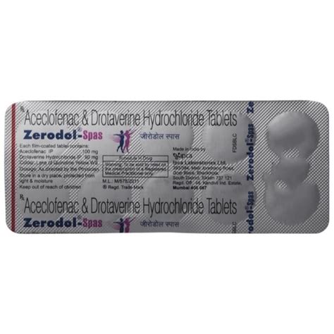 Zerodol Spas Uses Price Dosage Side Effects Substitute Buy Online