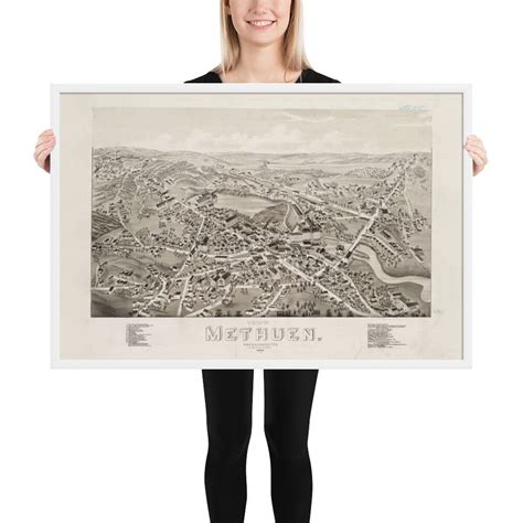 Old Methuen Ma Map 1882 Vintage Massachusetts City Atlas Etsy