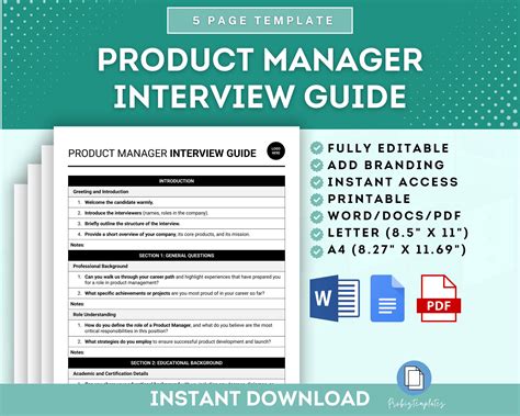 Product Manager Interview Guide Template Senior Product Manager Interview Questions Technical