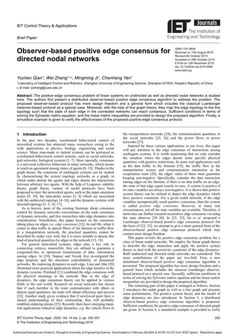 pdf observer based positive edge consensus for directed nodal networks