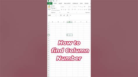 How To Find Column Number In Excel Shorts Ytshorts Shortsviral Exceltricks Edubharatam