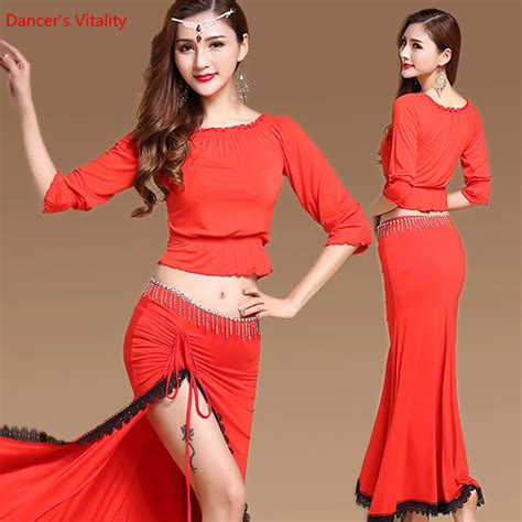 Women Performance Belly Dance Clothes Comfortable Modal Half Sleeves