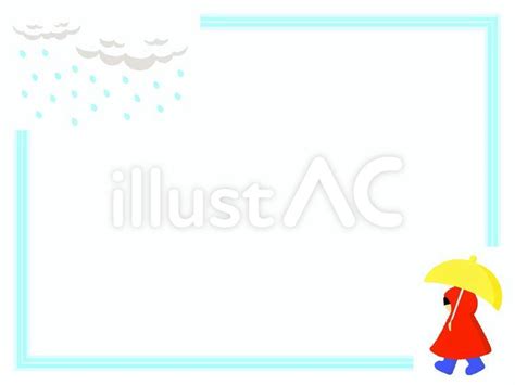 雨と傘をさして歩く女の子イラスト No 22685146／無料イラストフリー素材なら「イラストac」