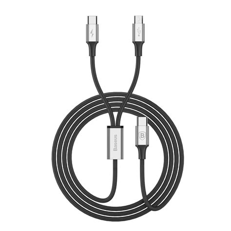 Cabo USB C Baseus in cm A Micro USB Type C Prata The Kase Store Eletrônicos