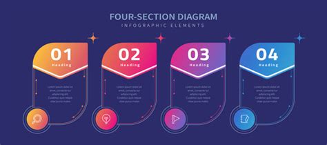 Four Section Diagram Infographics Royalty Free Vector Image