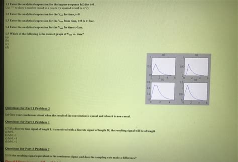 Solved 1 1 Ester The Analytical Expression For The Impuse Chegg Com