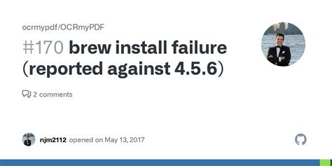 Brew Install Failure Reported Against Issue Ocrmypdf OCRmyPDF GitHub