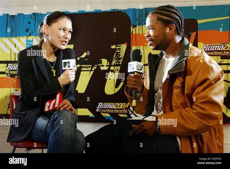 Singer Xzibit With Presenter Emma Griffiths Left During Her Appearance On Mtv S Trl Show At