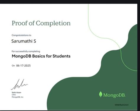 Mongodb Certificate Nosql Datascience Learning Mongodbuniversity Skillsdevelopment