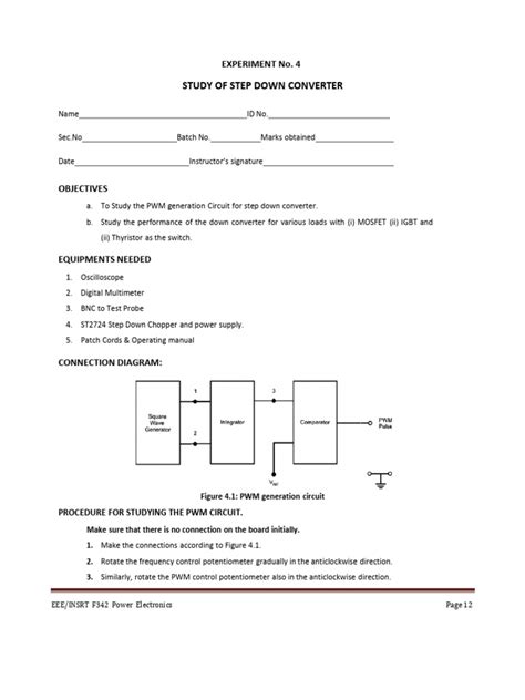 Experiment 4 Power Electronics Pdf Power Electronics Power Supply