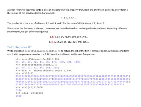 Solved A Super Fibonacci Sequence Sfs Is A List Of