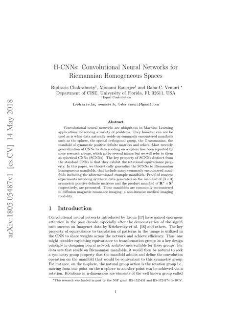pdf h cnns convolutional neural networks for riemannian homogeneous