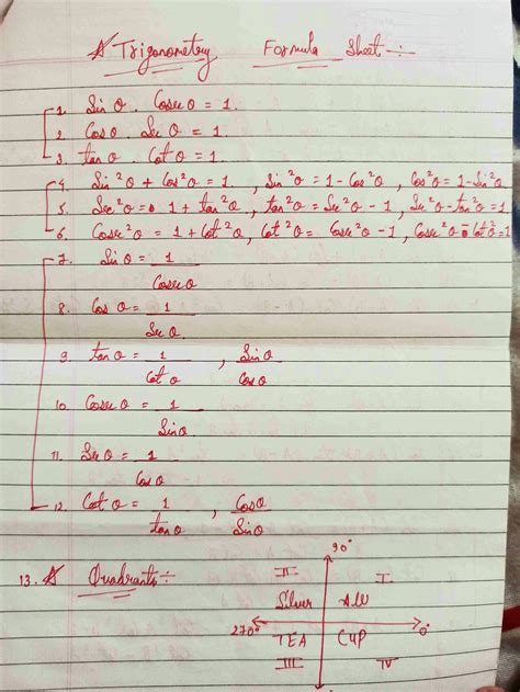 SOLUTION Trigonometry All Formulas Studypool