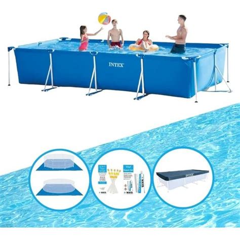 Intex Piscine Rectangulaire Frame 450x220x84 Cm Avec Accessoires