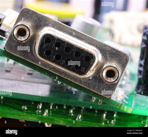 Female Serial Port Called Rs232 To Transfer Data In The Device Stock