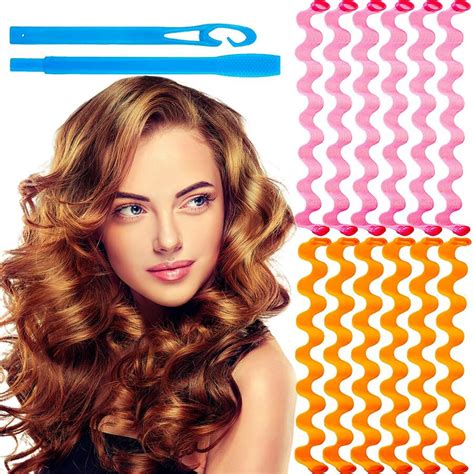 24pcs Heatless Waves Curlers Spiral Curls Styling Kit No Heat Hair