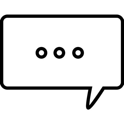 Rectangular Speech Bubble With Three Dots Inside Outlined Interface