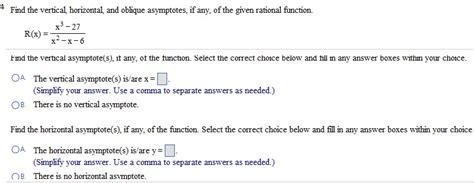 solved which rational function has the given graph r x