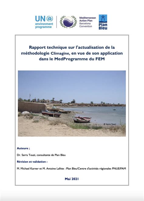 Rapport technique sur l actualisation de la méthodologie Climagine en vue de son application