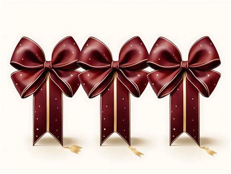 Premium Ai Image Watercolor Of Velvet Burgundy Ribbon String With Velvet Bows And Deep Shad