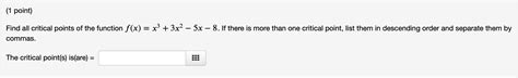 Solved Find All Critical Points Of The Function Chegg