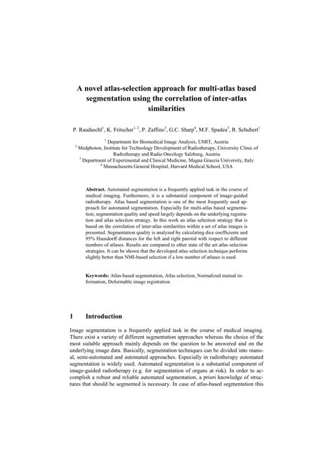 pdf a novel atlas selection approach for multi atlas based