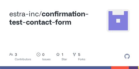 GitHub Estra Inc Confirmation Test Contact Form