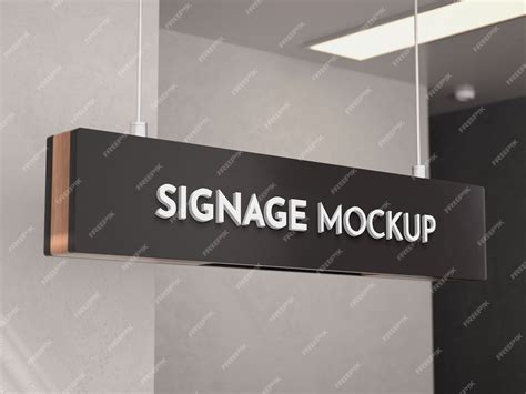Premium Psd Hanged Signage Mockup Design