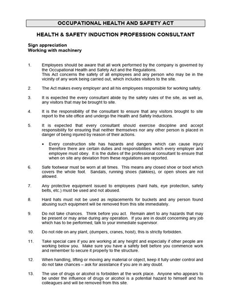 Health And Safety Induction Professional Team Pdf Safety