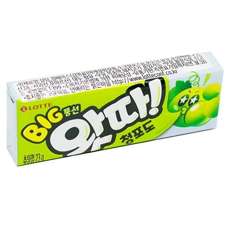 Жевательная резинка LOTTE WHATTA Big Bubble Gum Green Grape со вкусом ...